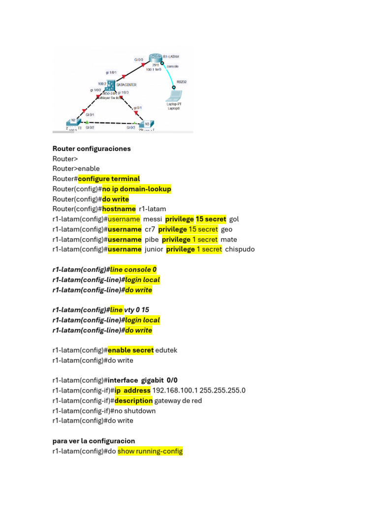 Router and Switch Configuration Guide | PDF | Computer Engineering | Wide Area Network