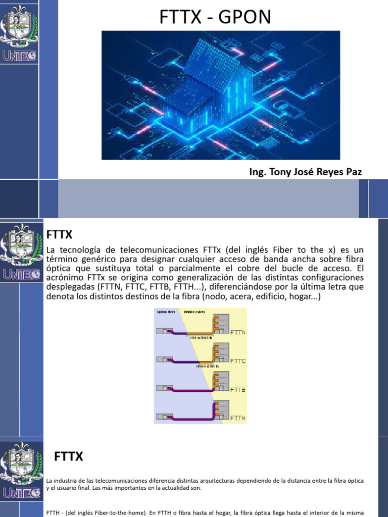 FTTX - GPON | PDF | Fibra a la X | Red de computadoras