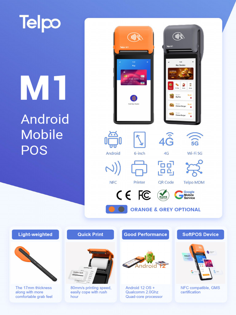 Telpo M1 Mobile POS Overview | PDF | Point Of Sale | Android (Operating ...