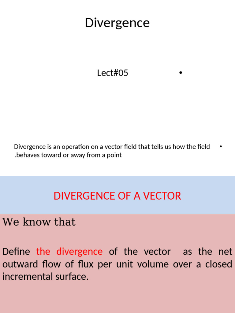 lect5 | PDF | Divergence | Flux