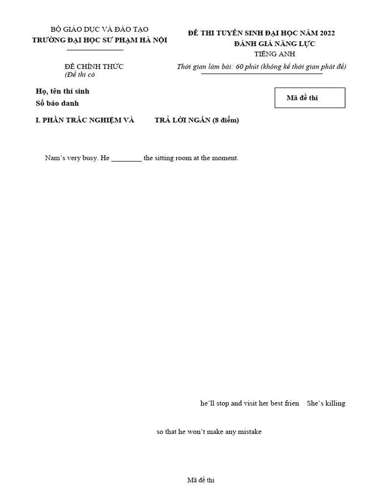 De-thi-Tieng-Anh-DGNL-DHSPHN-2022-Ca_CHIEU | PDF