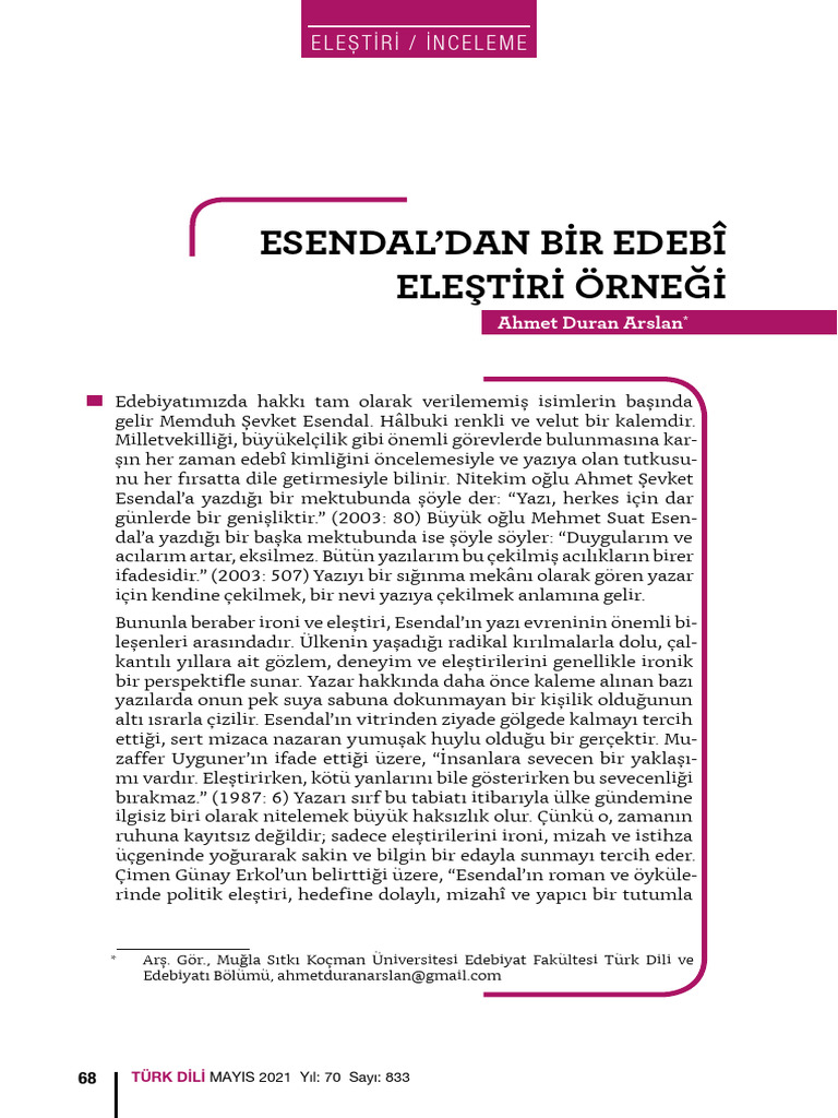 Ahmet-Duran-Arslan-_-ESENDAL’DAN-BİR-EDEBÎ-_-4 | PDF