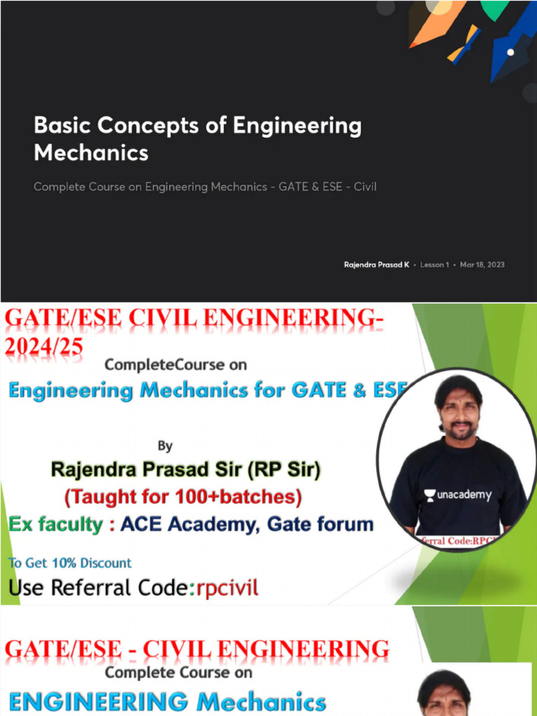 Basic Concepts of Engineering Mechanics No Anno | PDF