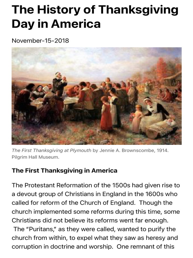 The History of Thanksgiving Day in America - American Heritage ...