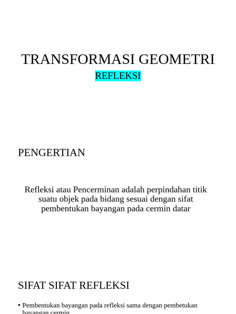 Panduan Refleksi Geometri | PDF
