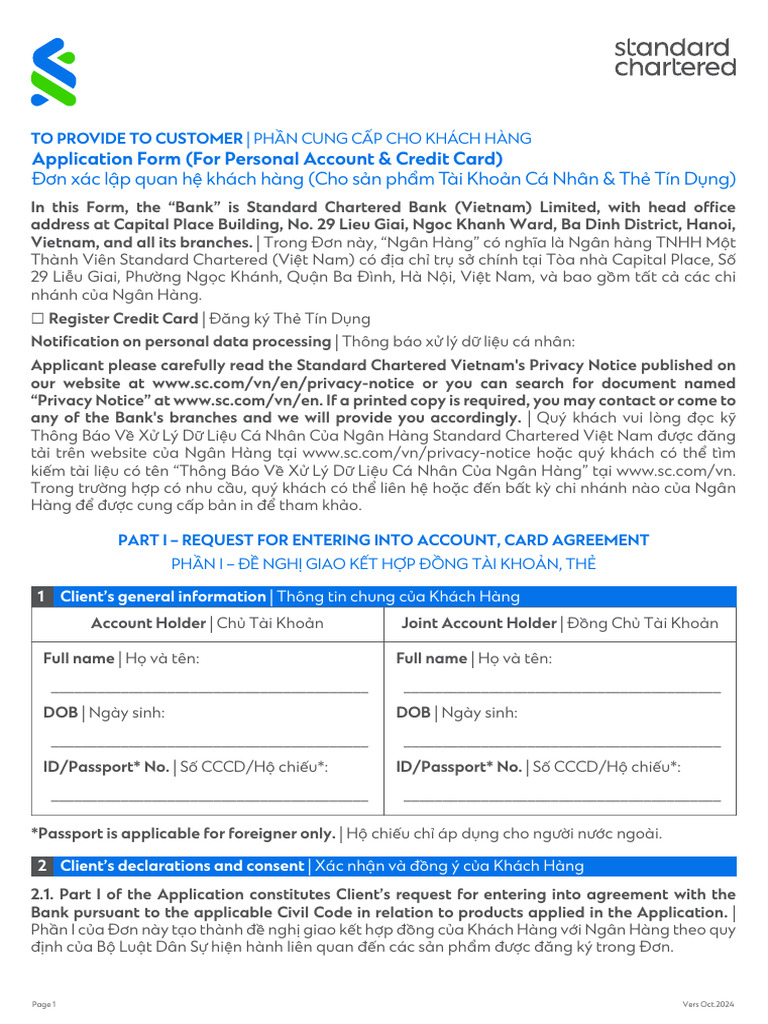 Vn Account Application en Form (10) | PDF