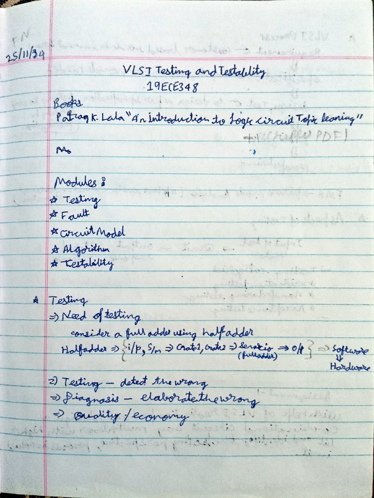 VLSI Testing - Notes (Subscribe Fire10) | PDF