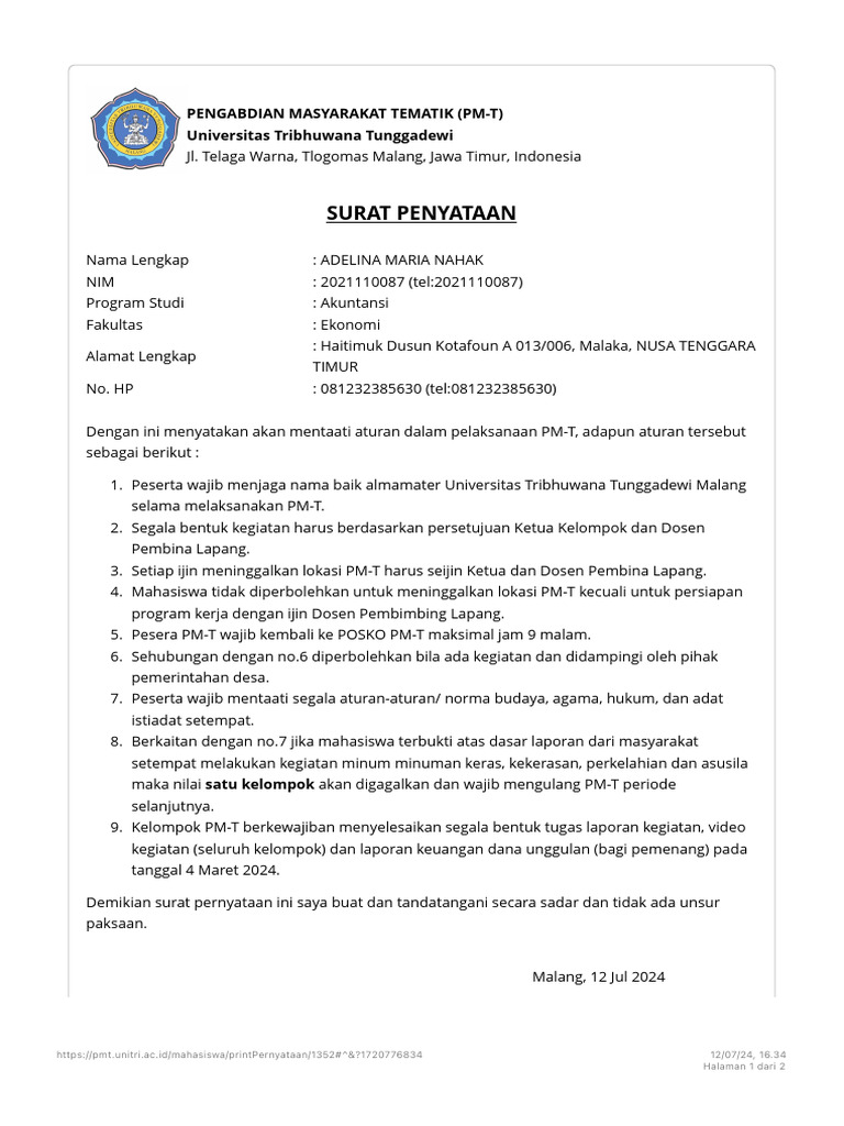 Surat Penyataan 2 | PDF