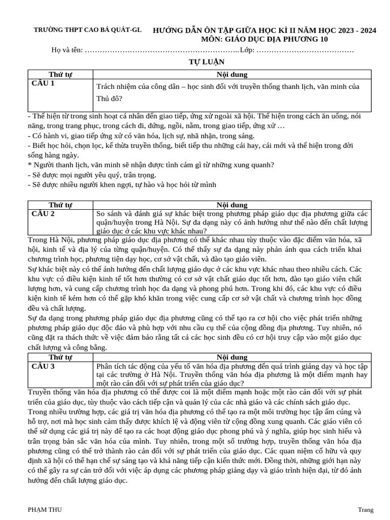ĐA_De-cuong-GDDP-10-CBQ | PDF