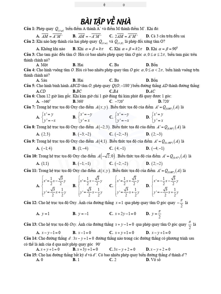 BTVN - Phép quay | PDF
