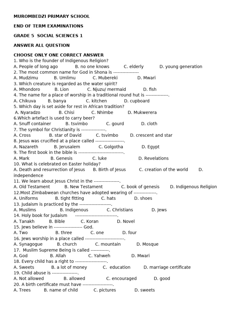 Grade 5 - Social Science | PDF | Jesus