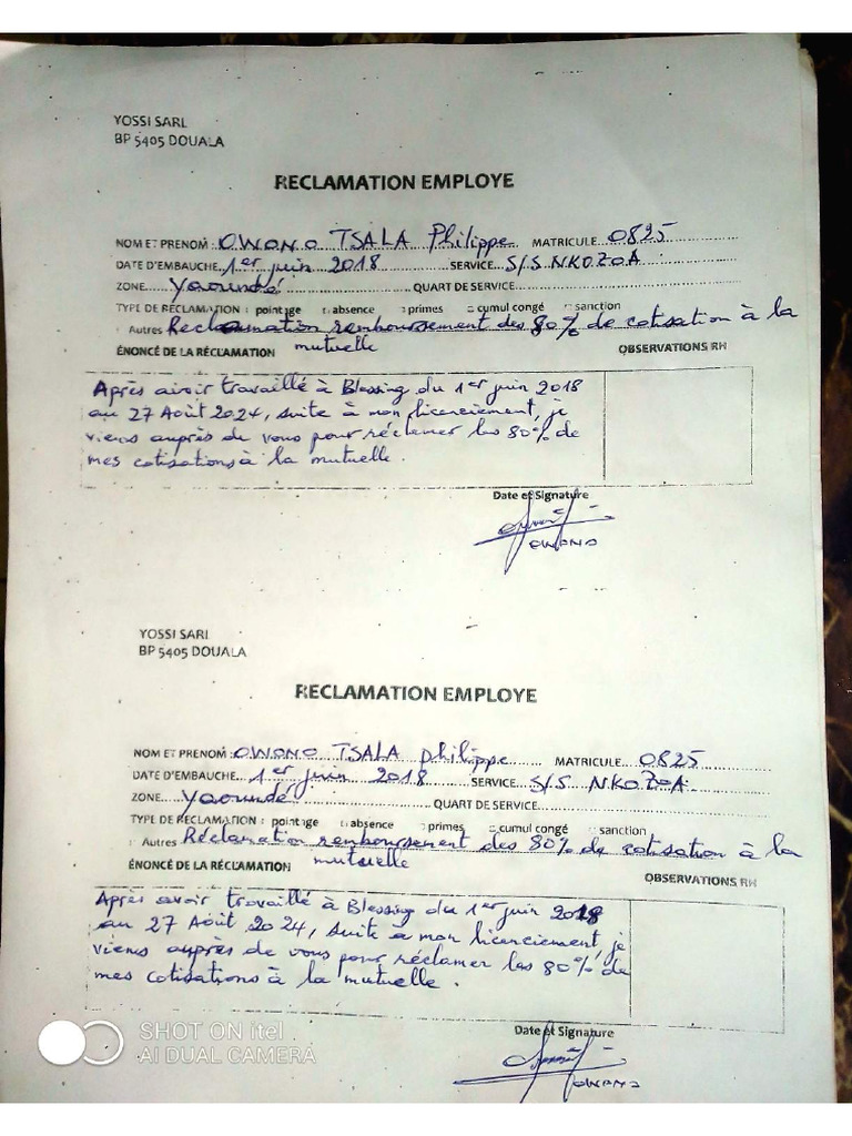 Reclamation Mutuelle | PDF