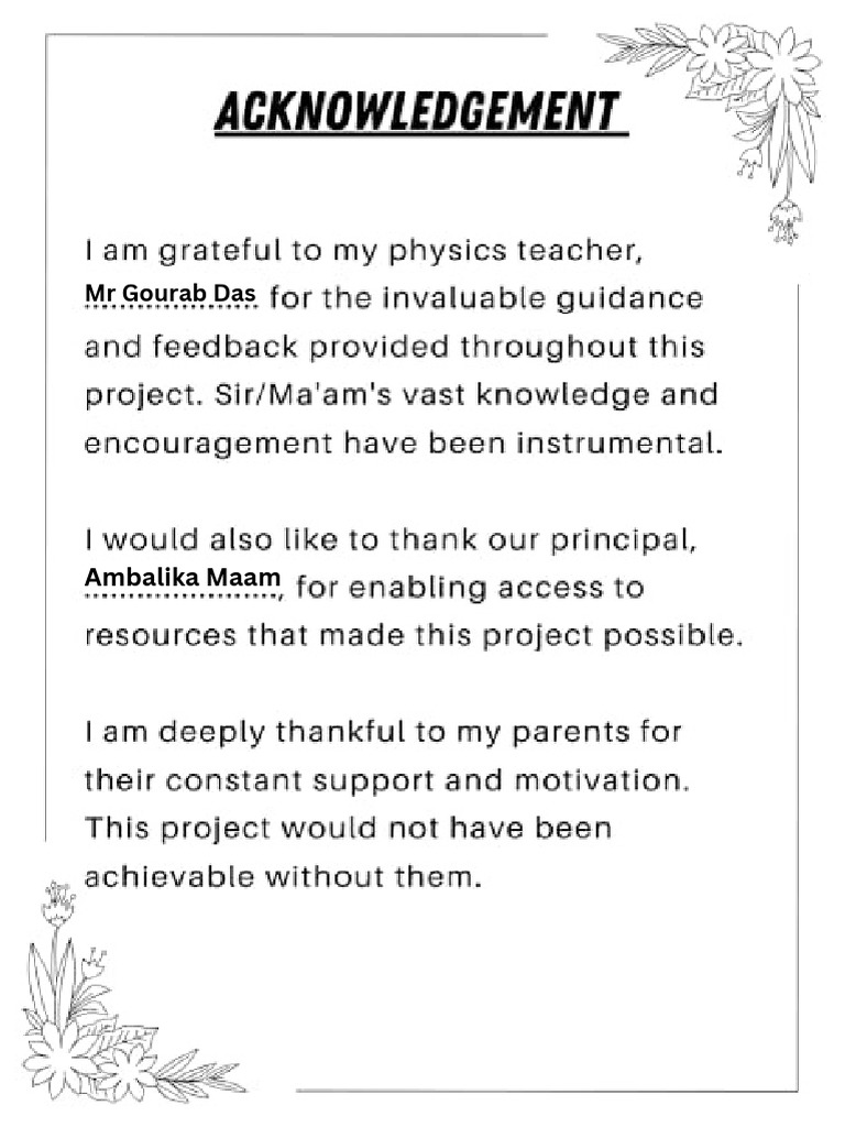 Acknowledgement Pdf
