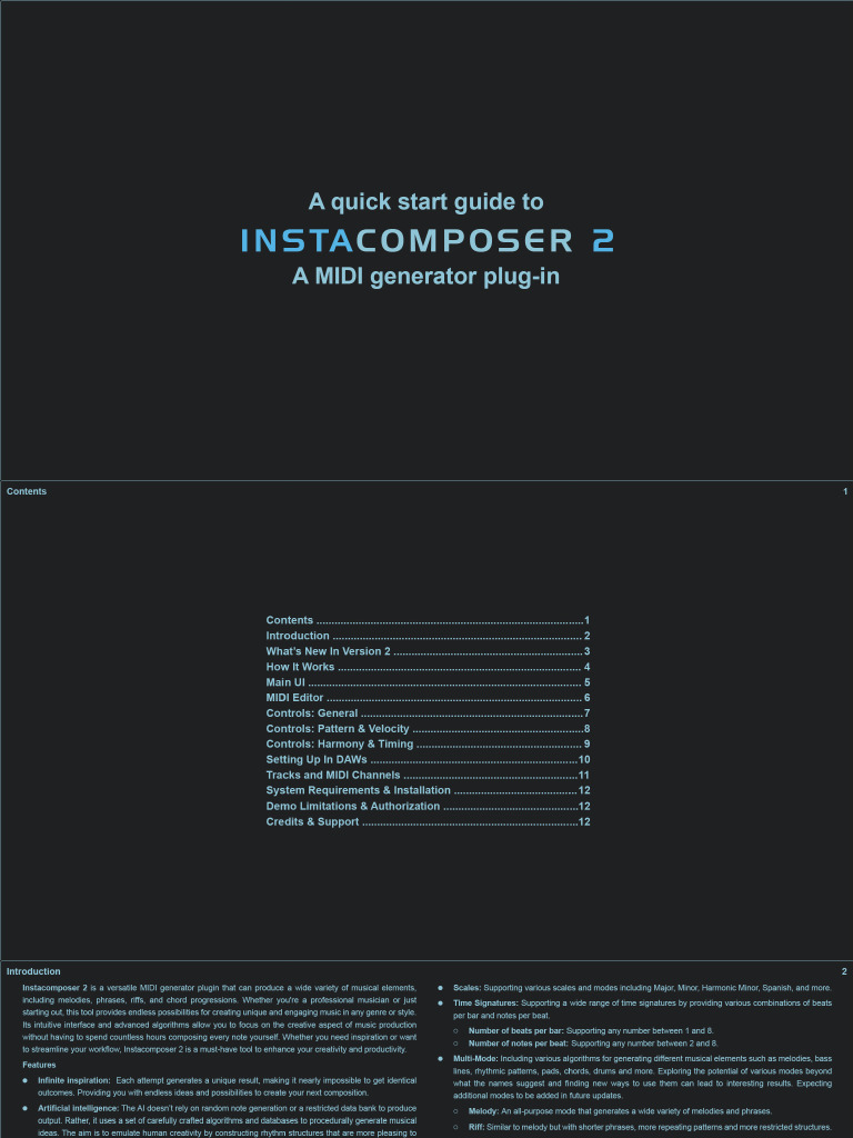 Instacomposer 2 - Quickstart | PDF