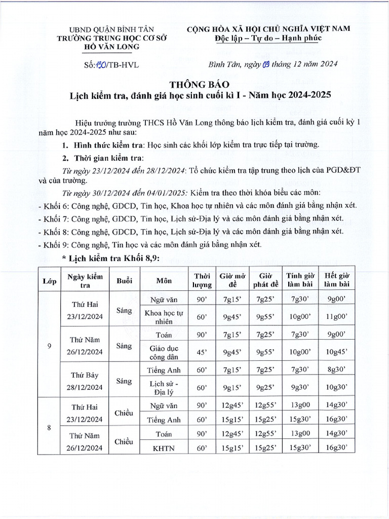 TB Thi Hki 2024-2025 | PDF