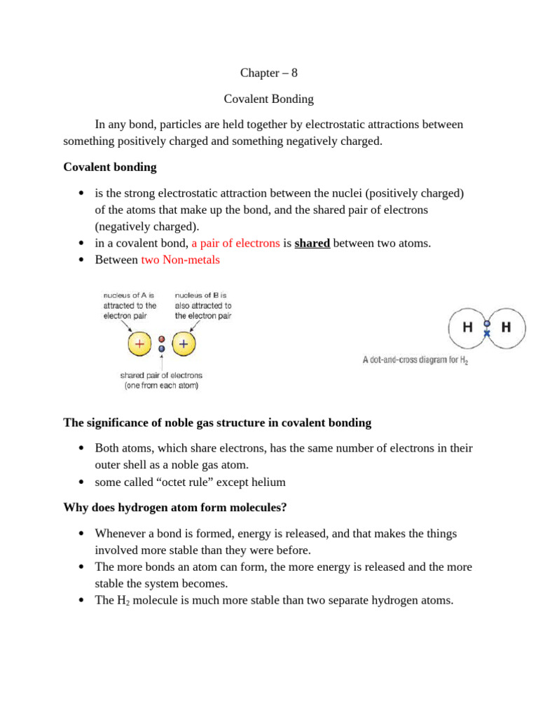 IG Chemistry CH-8 (8.1) | PDF | Covalent Bond | Chemical Bond