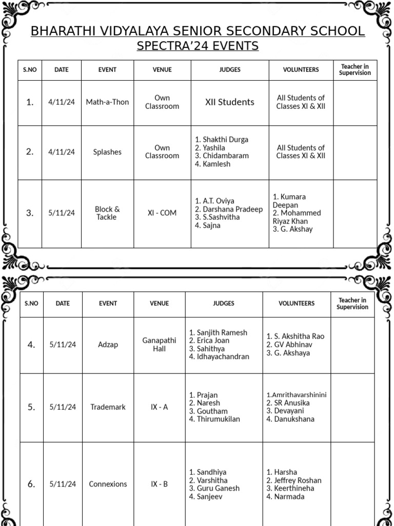 Events - Judges and Volunteers | PDF