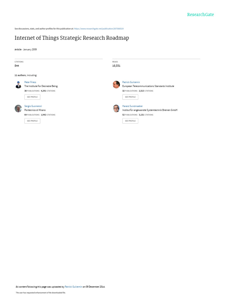 Internet of Things Strategic Research Roadmap | PDF | Internet Of ...
