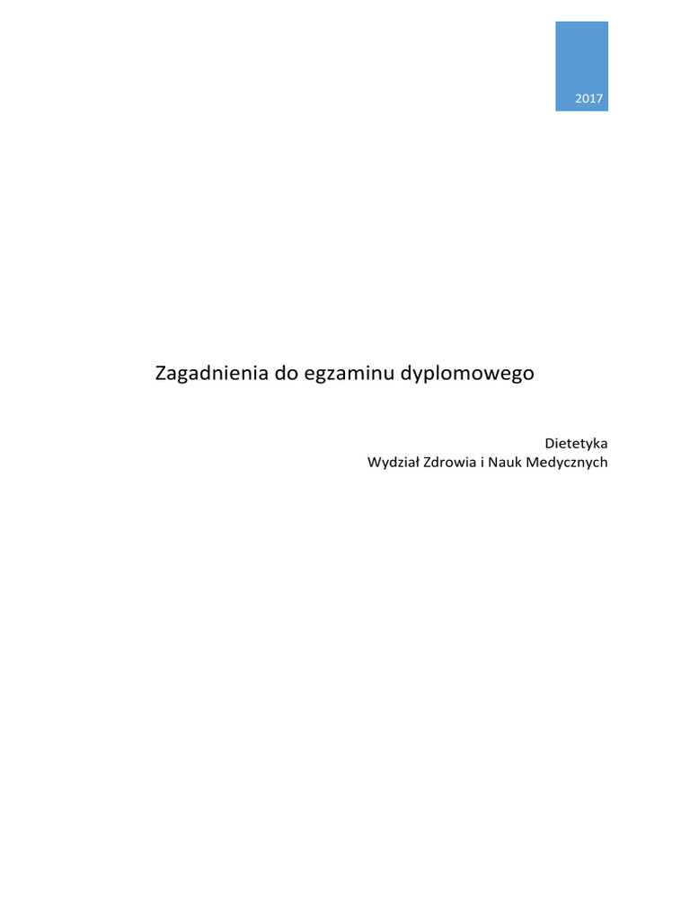 Zagadnienia Do Egzaminu Dyplomowego | PDF