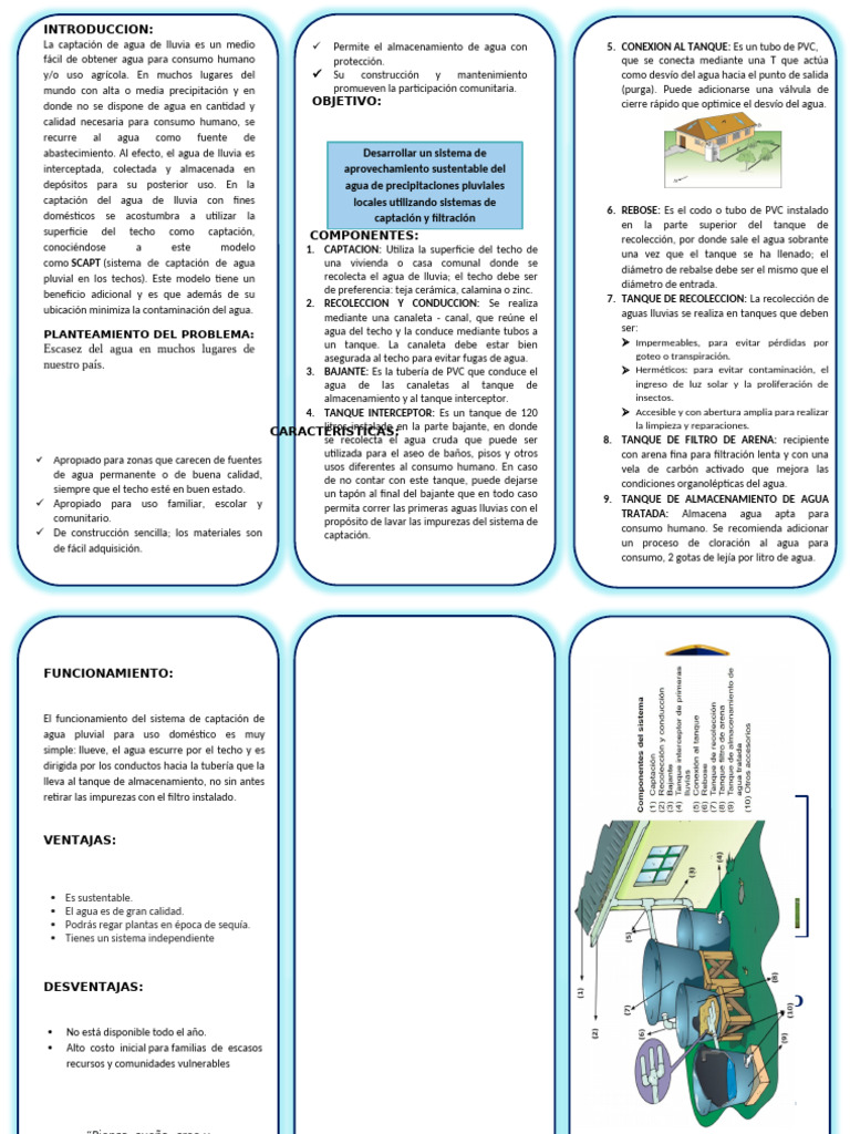 Triptico Captacion de Agua de Lluvia Modificado | PDF | Agua | Lluvia