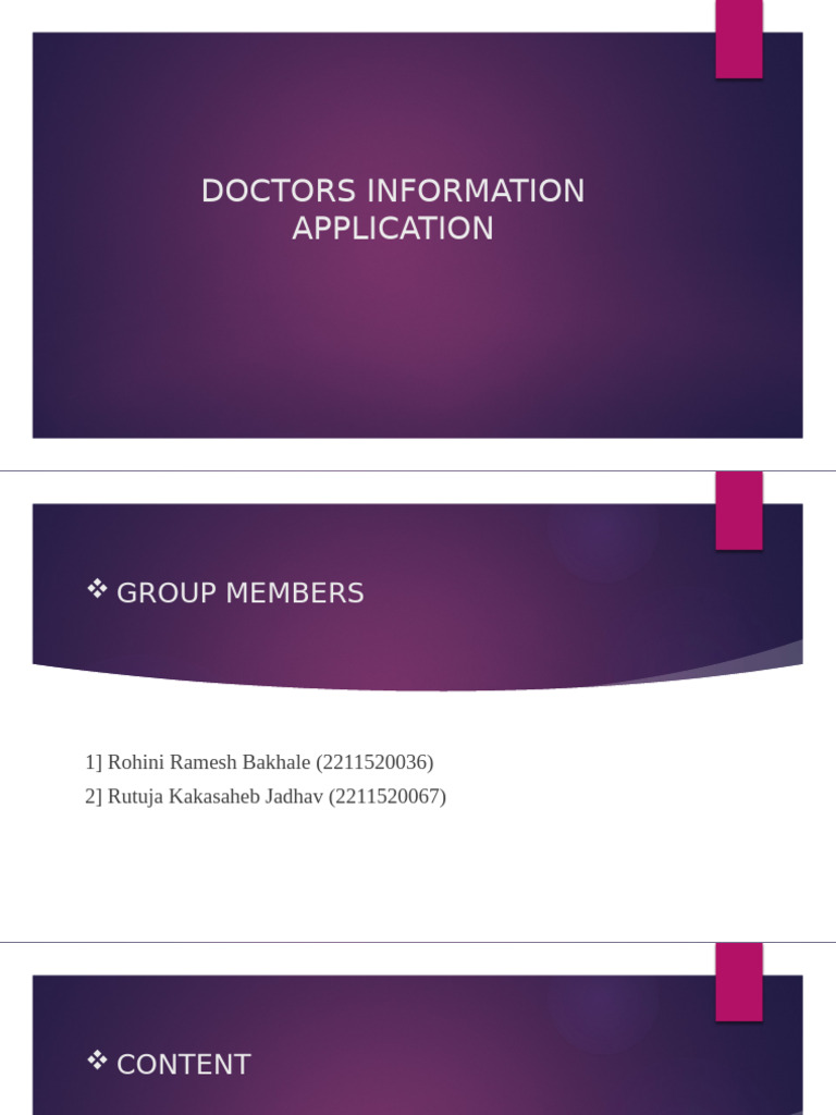 Doctors Information Application | PDF | Patient Safety | Patient