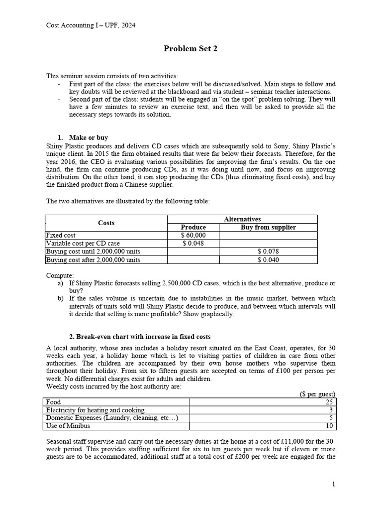 Problema Set 2 | PDF | Business Economics | Business Problema Set 2 | PDF | Business Economics | Business