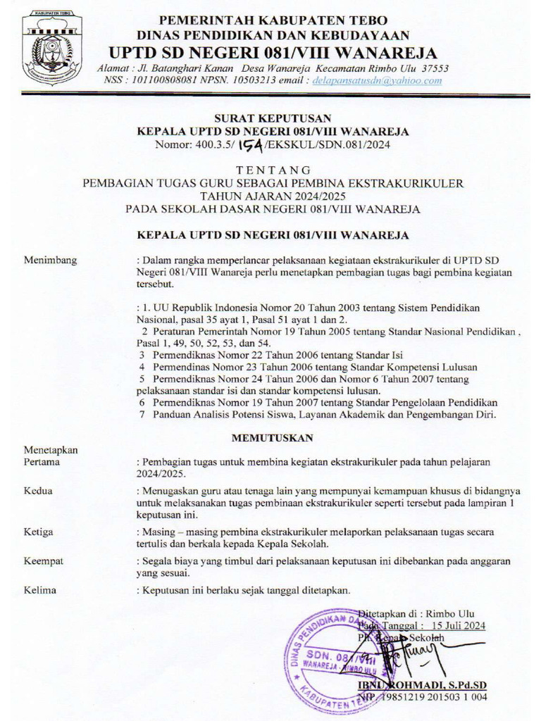 SK Ekskul 2425 | PDF