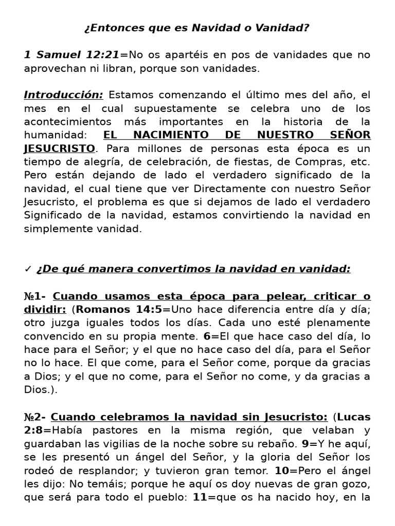 Navidad o Vanidad | PDF | Navidad | Creencia religiosa y doctrina