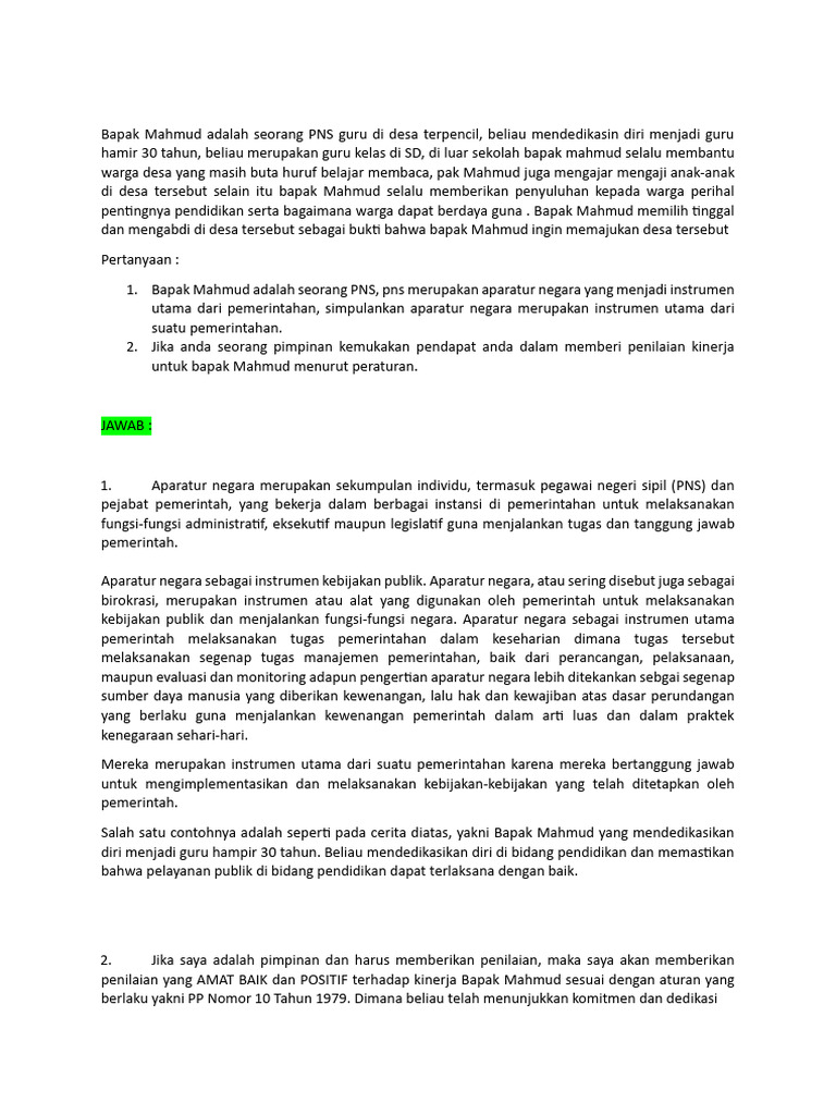 TUGAS 1 - Hukum Administrasi Negara - ADPU4332 Part 1 | PDF