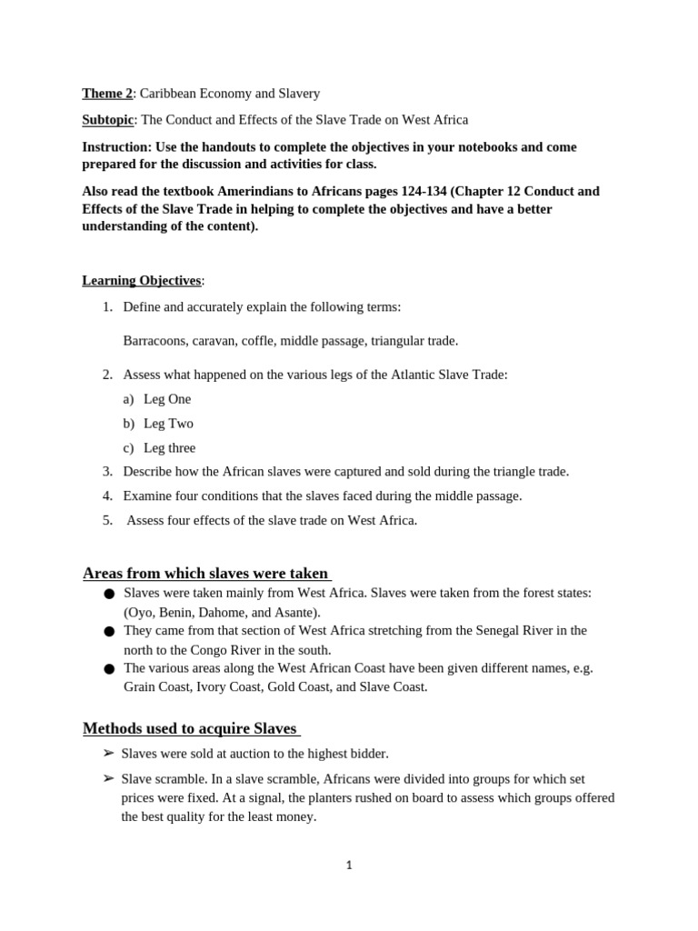 Grade 10-Handout-On The Conduct and Effects of The Slave Trade On West ...