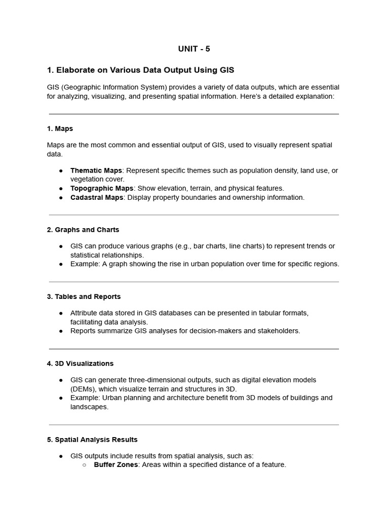 GIS UNIT - 5 | PDF | Geographic Information System | Spatial Analysis