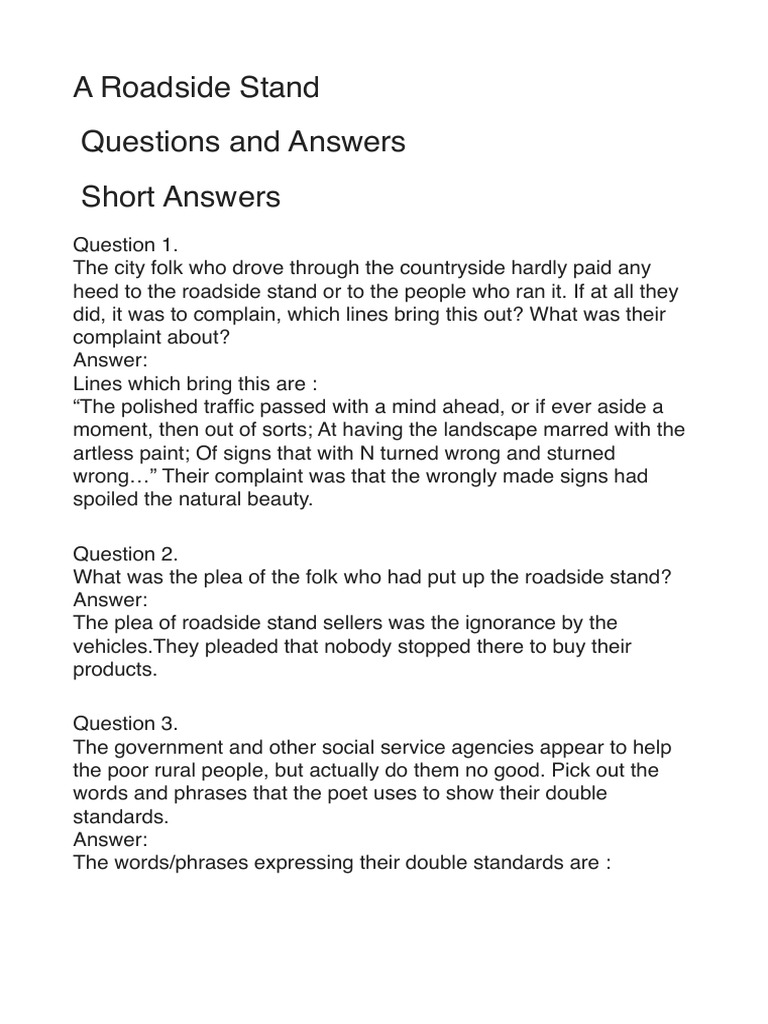 Roadside stand | PDF