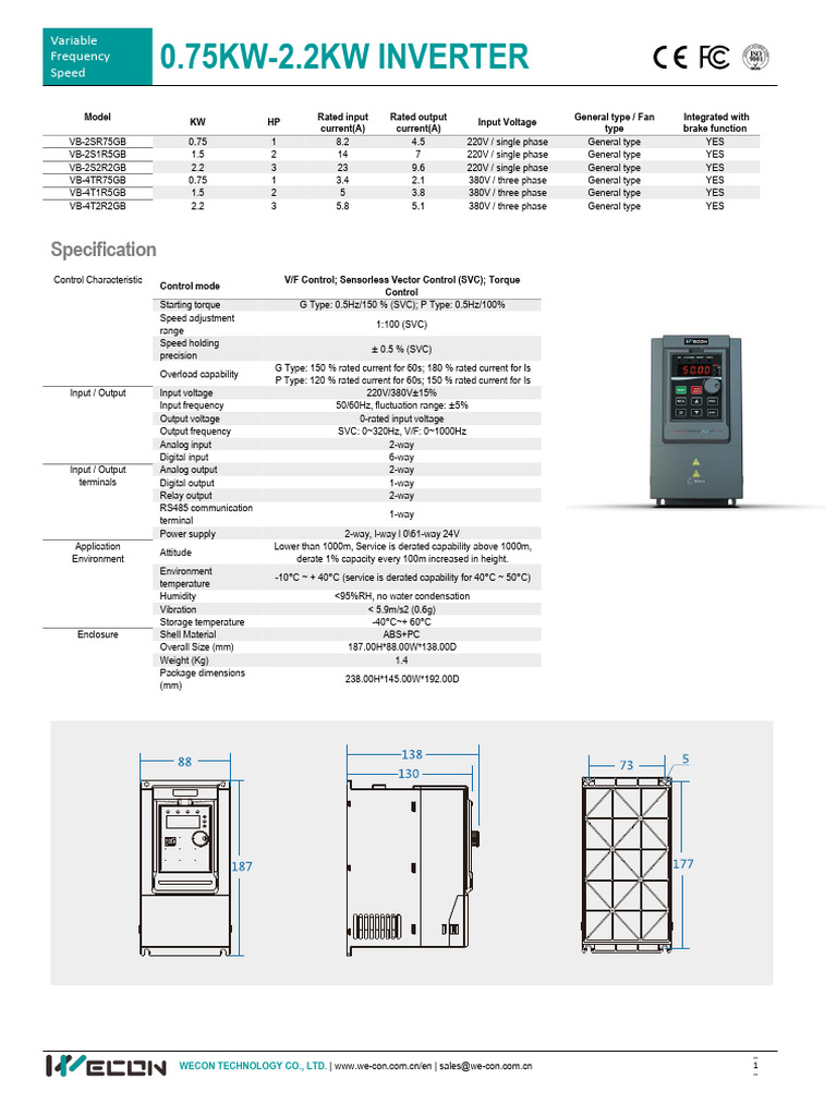WECON-VFD-Flyer-1 | PDF | Mains Electricity | Power Supply