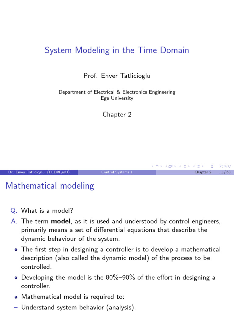 Time Domain System Modeling Basics | PDF | Force | Control Theory