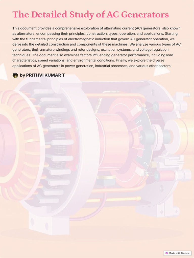 The Detailed Study of AC Generators | PDF | Electric Generator ...