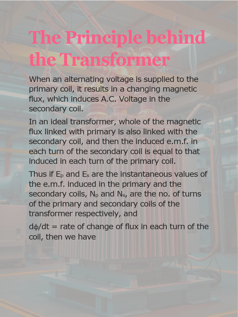 The Physics Behind The Transformer | PDF | Transformer | Inductor