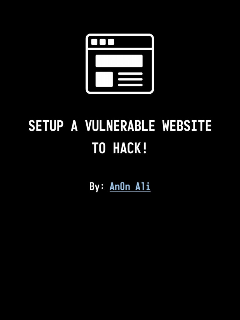 To Setup Vulnerable Wsite | PDF