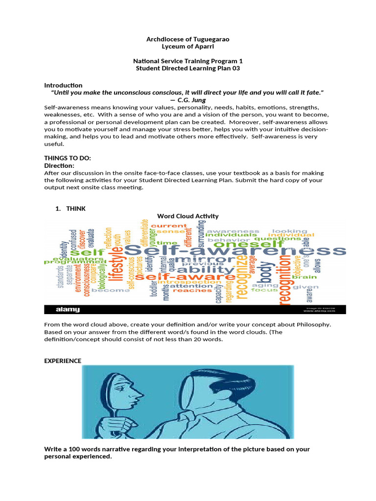 2024-2025-SDL-NSTP-Self-awareness | PDF