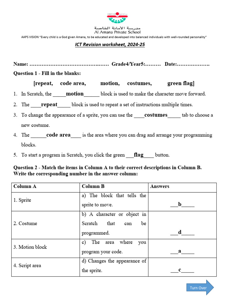Yr5 WSMS AY 2024 25 | PDF | Scratch (Programming Language) | Computer Programming