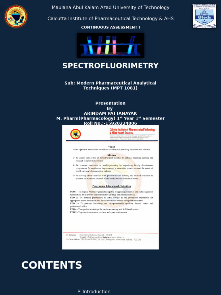 SPECTROFLUORIMETRY | PDF | Fluorescence Spectroscopy | Fluorescence