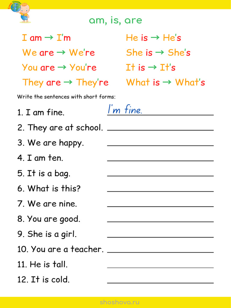 Short Forms of Common Sentences | PDF