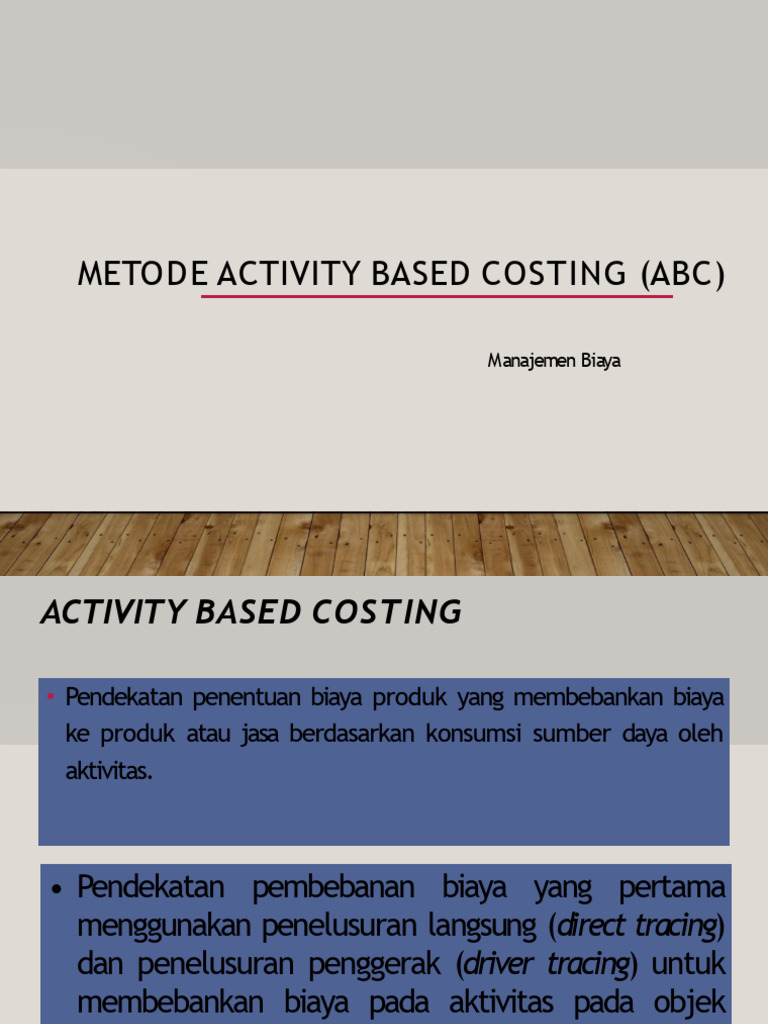 Metode ABC untuk Manajemen Biaya | PDF