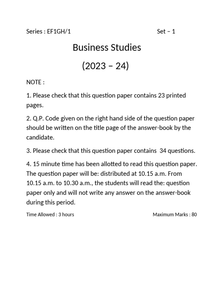 2023 BST Question Papers | PDF