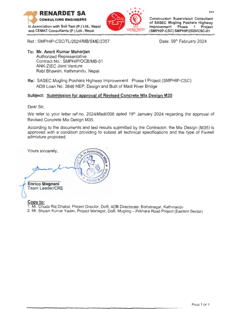 Revised Concrete Mix Design M35 | PDF