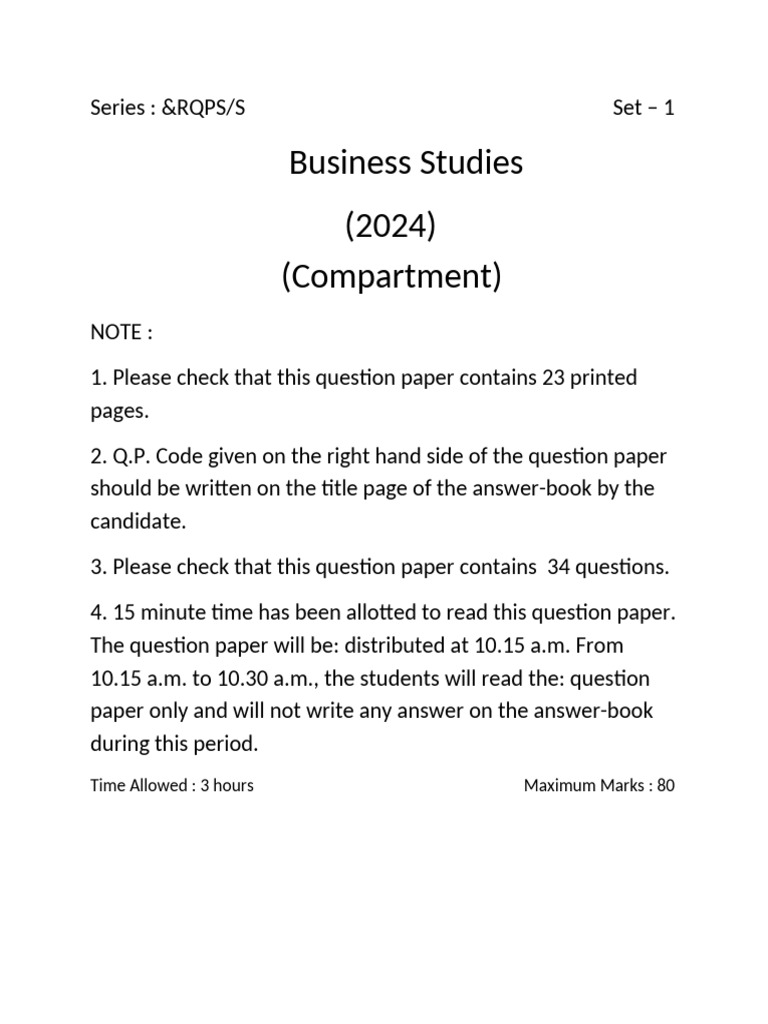 2024 BST Compartment Question | PDF
