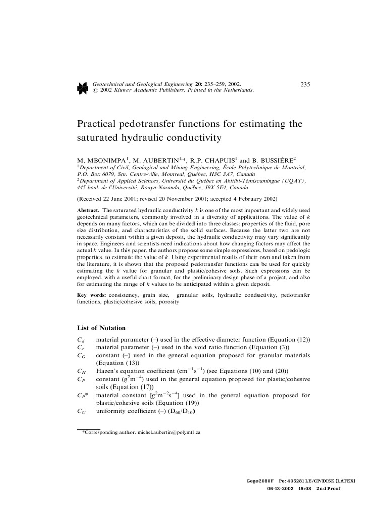 GEGE-ksatPub02 | PDF | Porosity | Soil Mechanics
