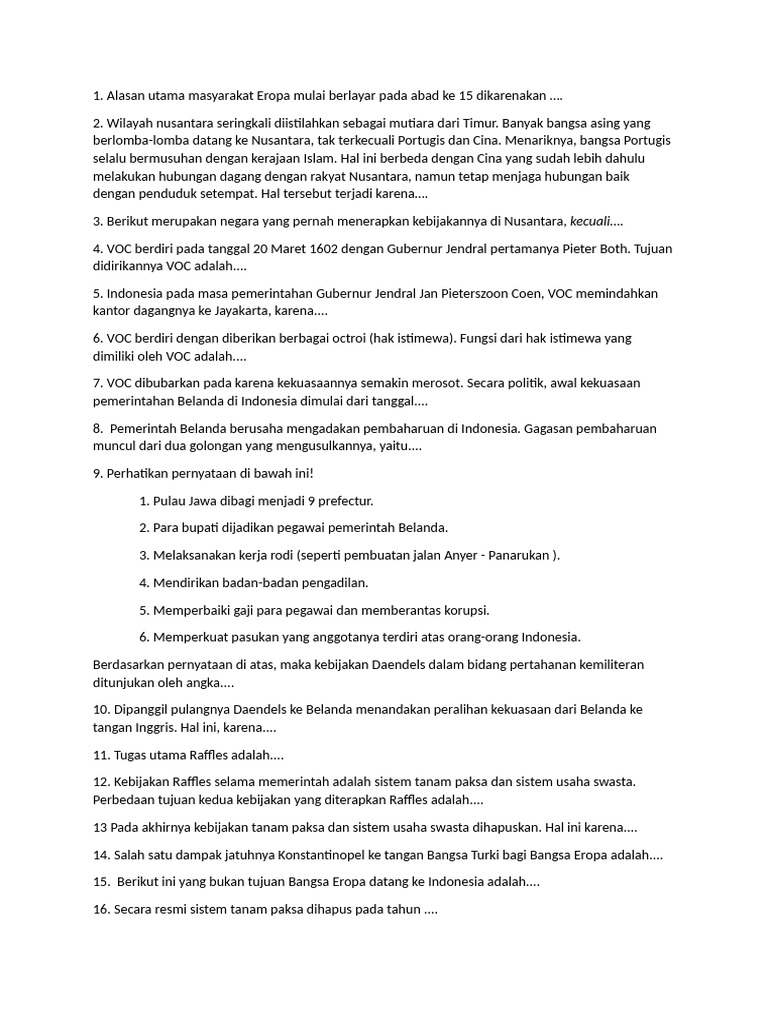 Kisi-Kisi Sejarah Indonesia Xi | PDF