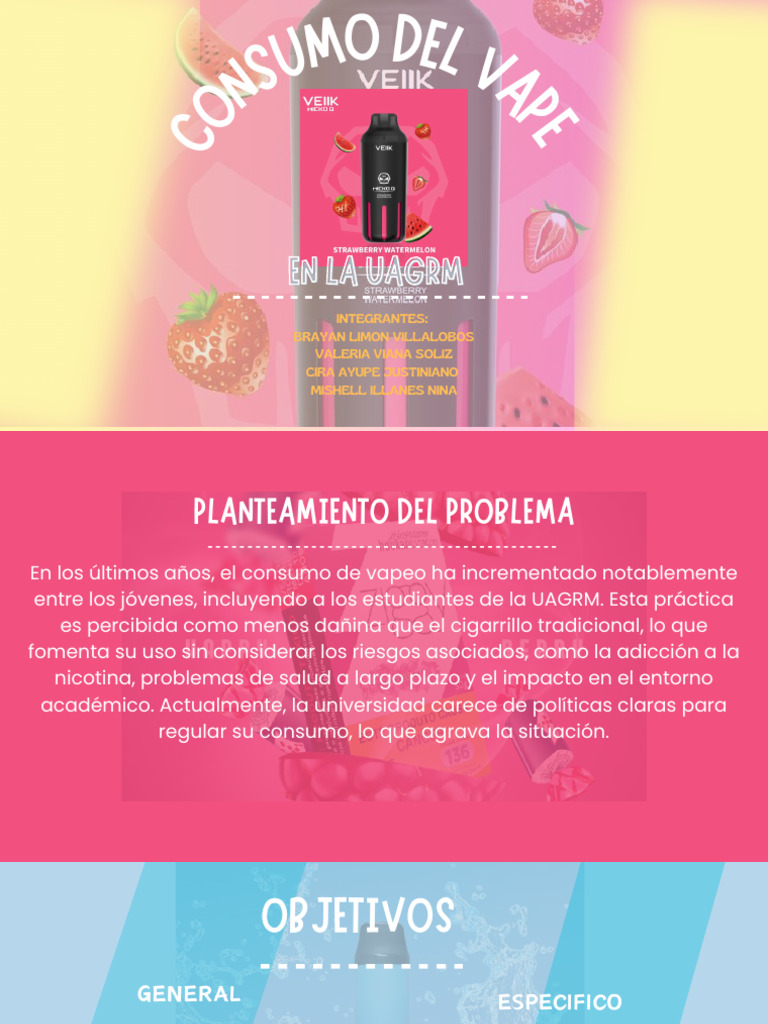 Consumo Del Vape | PDF | Cigarrillo electrónico | La dependencia de ...