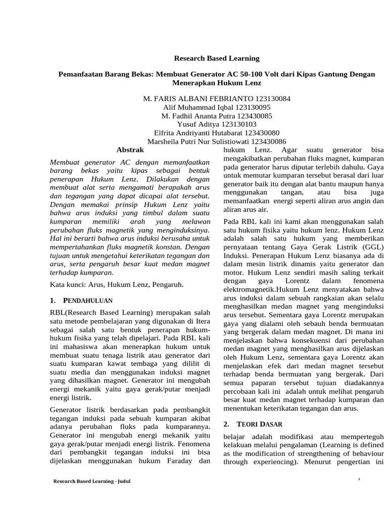 Template Laporan RBL Fisika Genap 2023-2024 (2) | PDF