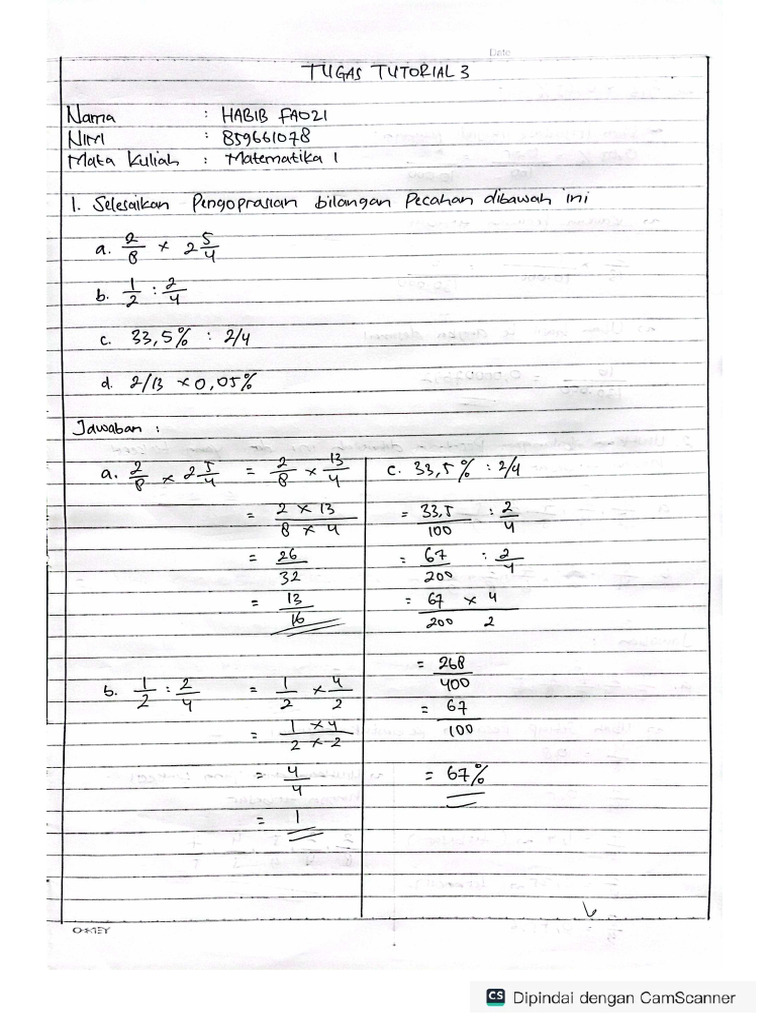 Tugas 3 Matematika - Habib Faozi | PDF